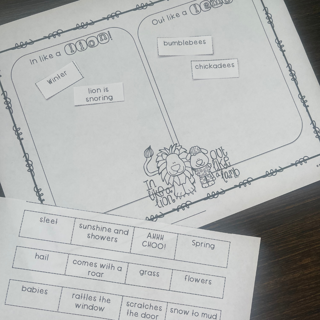 March Comes in Like a Lion and Goes Out Like a Lamb Lesson