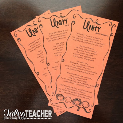 Unity Poem {Back to School} – Tales From a Very Busy Teacher